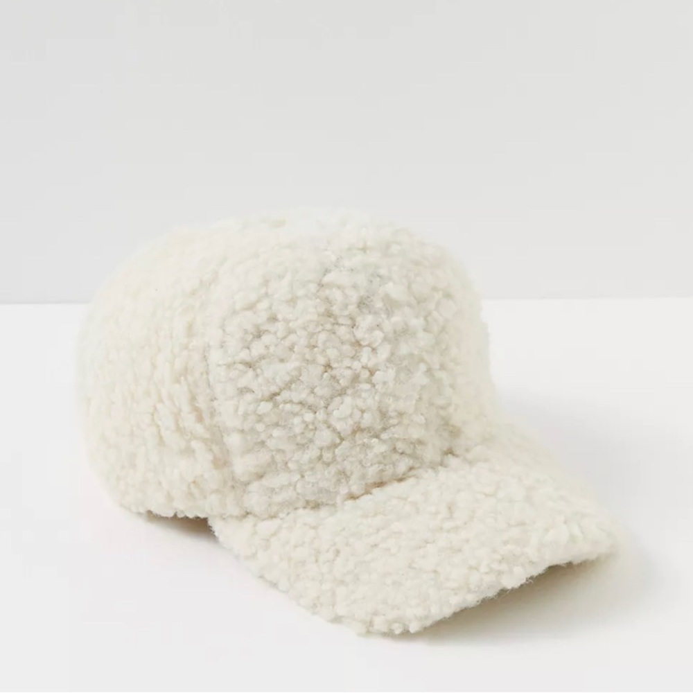 Shearling Baseball Cap By Olive & Pique Natural Color… - Gem
